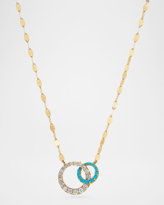 LANA Turquoise and Diamond Interlocking Cusp Necklace | Neiman Marcus
