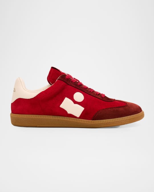 Isabel Marant Bryce Mixed Leather Low-Top Sneakers | Neiman Marcus