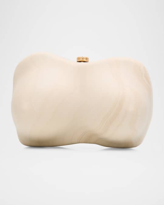 Cult Gaia Reina Marbled Acrylic Sculptural Clutch Bag | Neiman Marcus