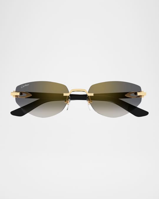 Cartier C Decor Cat-Eye Metal Sunglasses | Neiman Marcus