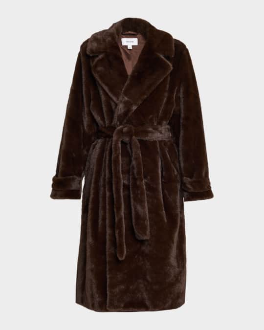 Reiss Cate Long Belted Faux Fur Coat | Neiman Marcus