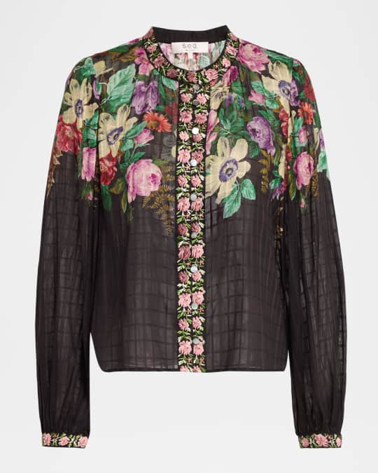 Sea Viktoria Floral-Print Blouse | Neiman Marcus