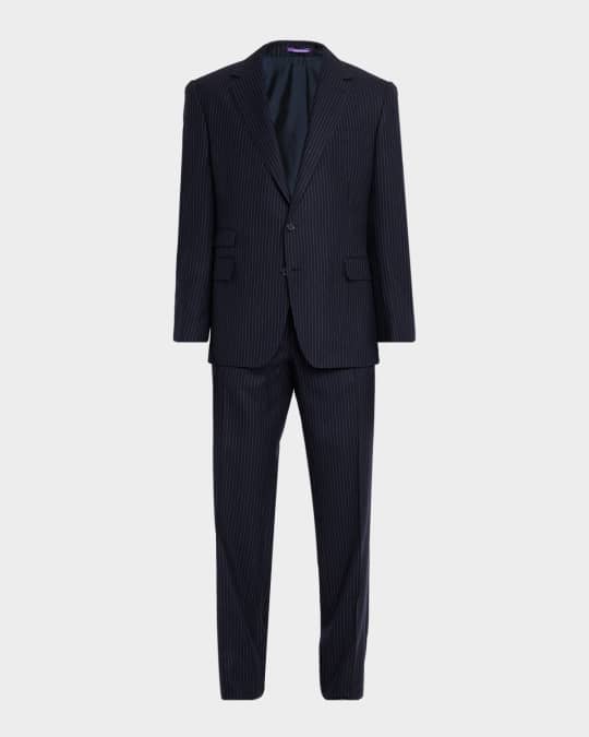 Ralph Lauren Men's Gregory Hand-Tailored Stripe Wool Suit | Neiman Marcus