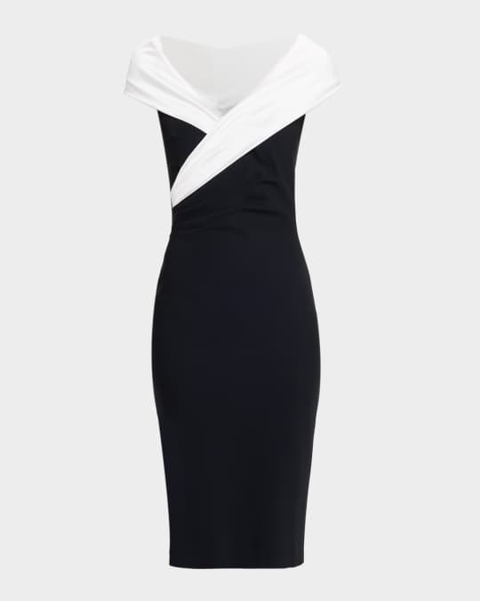Chiara Boni La Petite Robe Benje Two-Tone Sheath Dress | Neiman Marcus