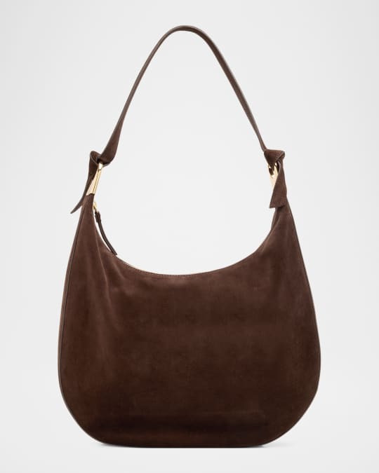 Loeffler Randall Morgan Rounded Suede Shoulder Bag | Neiman Marcus