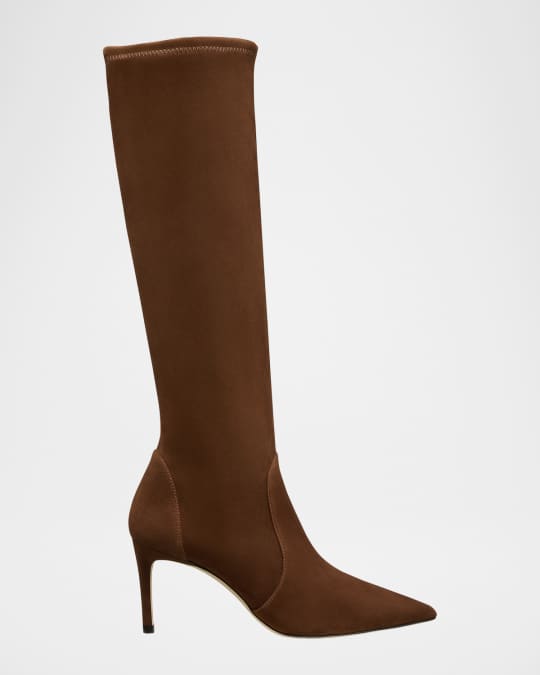 Stuart Weitzman 75mm Stuart Power Suede Knee-High Boots | Neiman Marcus