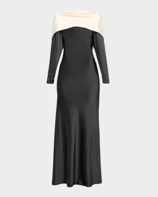 Et Ochs Allegra Draped Low-Back Charmeuse Gown | Neiman Marcus