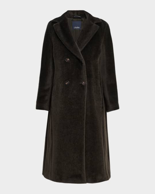 Max Mara Rosanna Fuzzy Alpaca-Wool Coat | Neiman Marcus