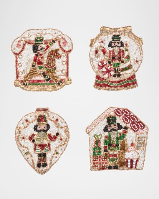 Kim Seybert Nutcracker Beaded Coasters, Set of 4 | Neiman Marcus
