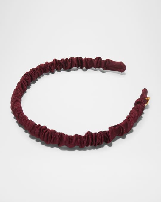 Lele Sadoughi Jessie Slim Ruched Headband | Neiman Marcus
