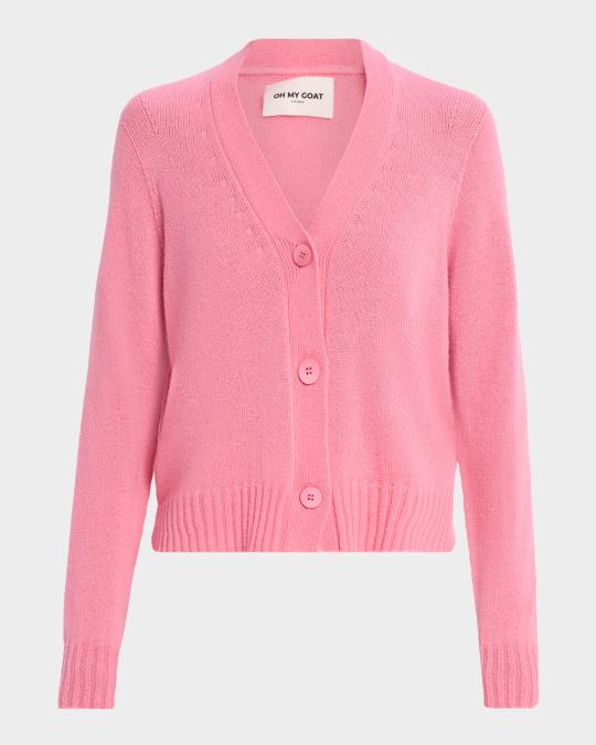 Oh My Goat V-Neck Cashmere Cardigan | Neiman Marcus
