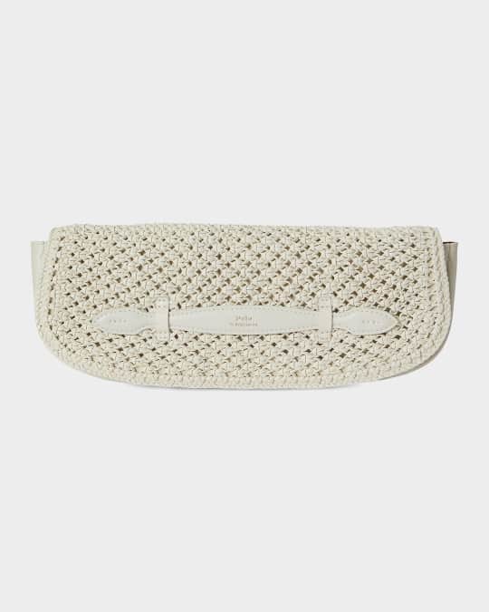 Polo Ralph Lauren Bellport Woven Leather Long-Flap Clutch | Neiman Marcus