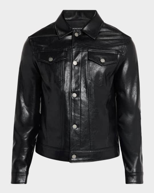 monfrere Men's Dean Patent Noir Trucker Jacket | Neiman Marcus