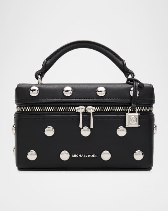 MICHAEL Michael Kors Jana Small Studded Leather Vanity Top-Handle Bag ...