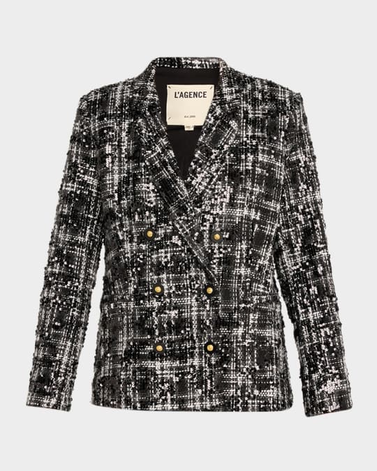 L'Agence Colin Sequined Tweed Blazer | Neiman Marcus