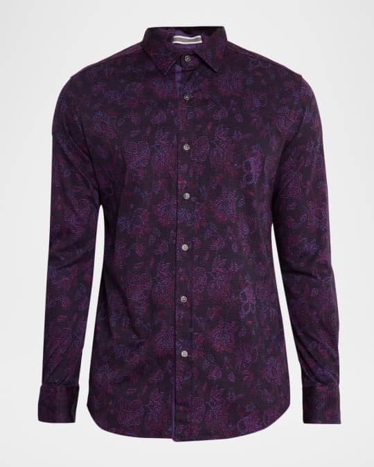 Robert Graham Men's Hoyt Floral Jacquard Button-Down Shirt | Neiman Marcus