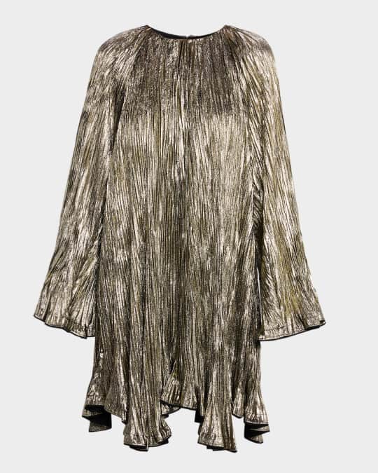 Ulla Johnson Claire Pleated Long-Sleeve Mini Dress | Neiman Marcus