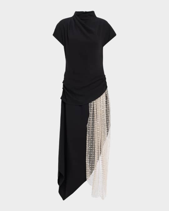 STAUD Effie Draped High-Low Dress | Neiman Marcus