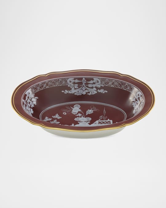 GINORI 1735 Oriente Italiano Castagna Deep Oval Serving Bowl | Neiman ...