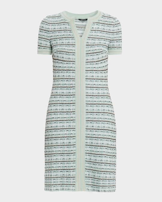 Misook Plaid Textured Knit Dress | Neiman Marcus