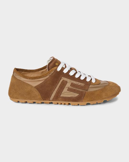 Balmain Racer 45 Suede Low-Top Sneakers | Neiman Marcus