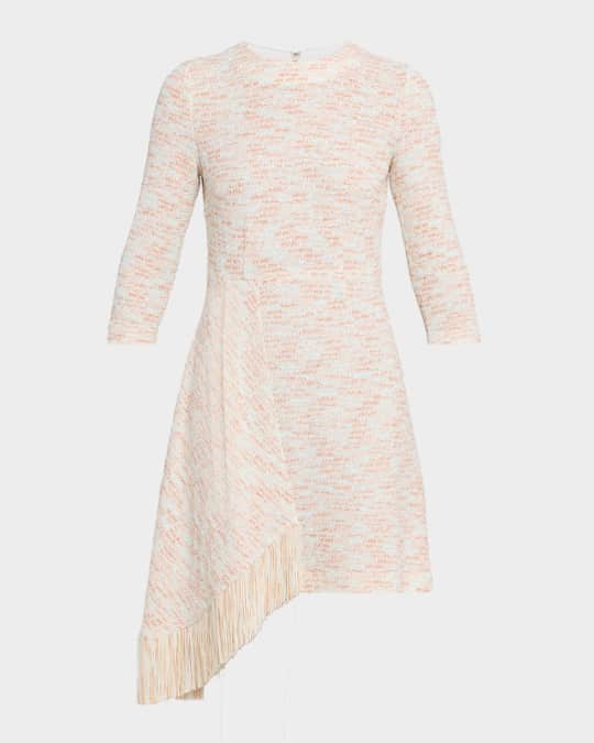 Misook A-Line Melange Tweed Knit Midi Dress | Neiman Marcus