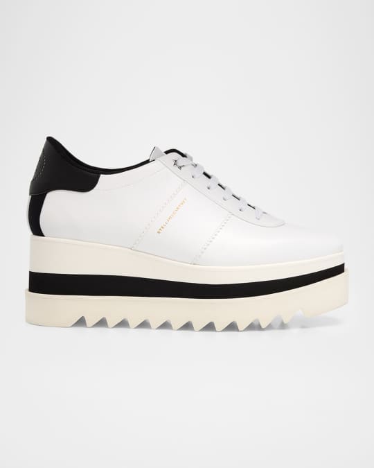 Stella McCartney 80mm Sneak-Elyse Two-Tone Platform Sneakers | Neiman ...