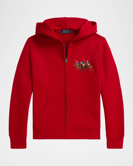 Polo Ralph Lauren Boy's Triple-Pony Fleece Full-Zip Hoodie, Size S-XL ...
