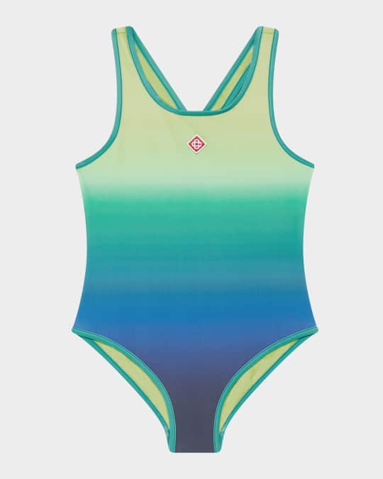 CASABLANCA Girl's Gradient-Print One-Piece Swimsuit, Size 3-14 | Neiman ...