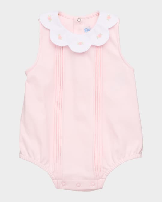 Luli & Me Girl's Summer Home Scalloped Pintuck Romper, Size 3M-18M ...