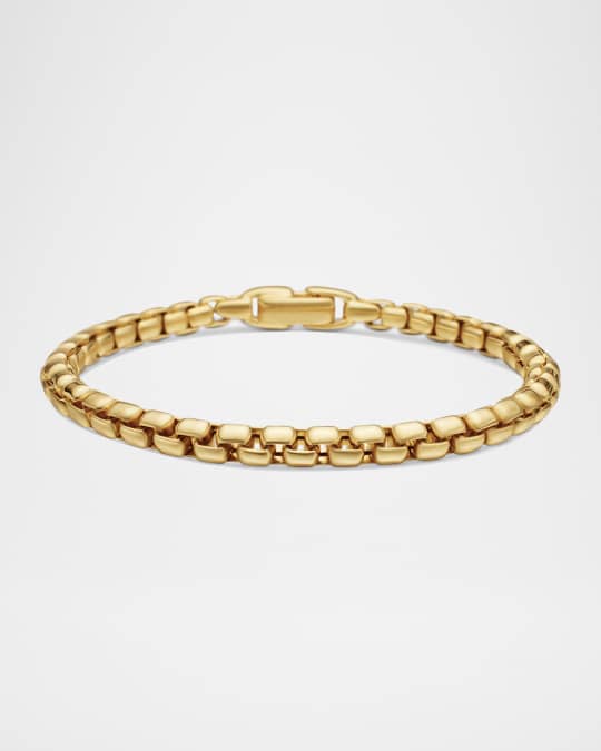 David Yurman Men's Box Chain Bracelet in 18K Gold, 5mm | Neiman Marcus