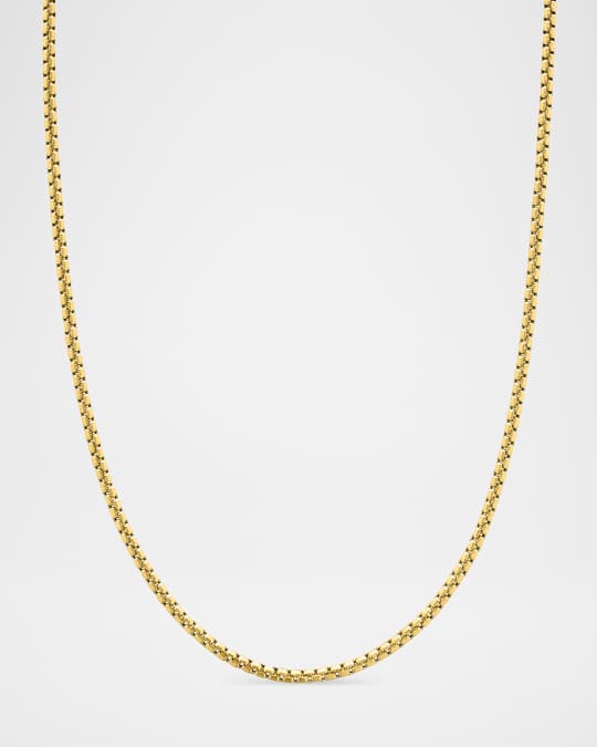 David Yurman Men's Box Chain Necklace in Brushed 18K Gold, 2.7mm, 26"L ...