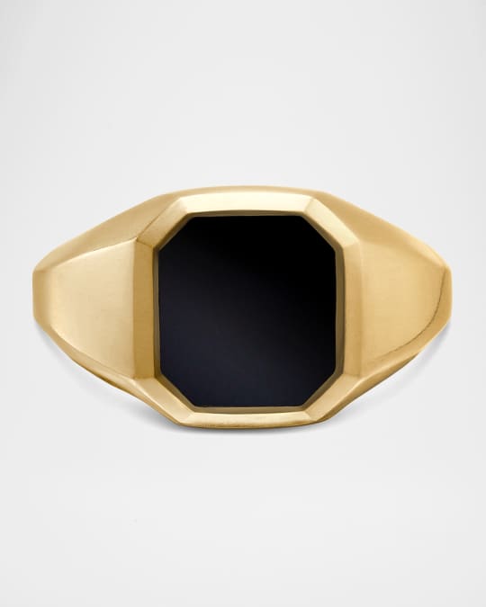 David Yurman Men's Streamline Signet Ring in 18K Gold with Gemstone ...