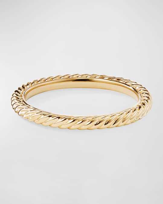 David Yurman Cable Collectibles Band Ring in 18K Gold, 2mm | Neiman Marcus