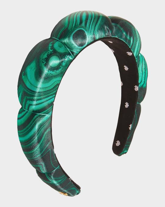 Lele Sadoughi Scalloped Silk-Blend Headband | Neiman Marcus