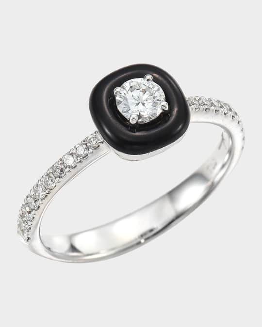 Yossi Harari Oui Diamond, Enamel & 18K White Gold Ring | Neiman Marcus