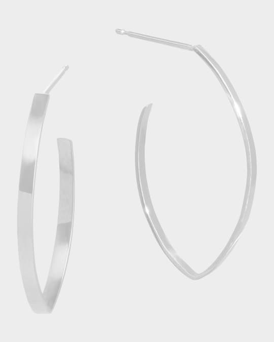 LANA 14K White Gold Blake Flat Hoop Earrings | Neiman Marcus