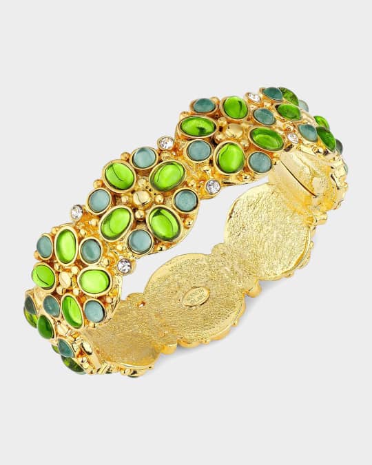 Kenneth Jay Lane Aqua and Peridot Crystal Bracelet | Neiman Marcus