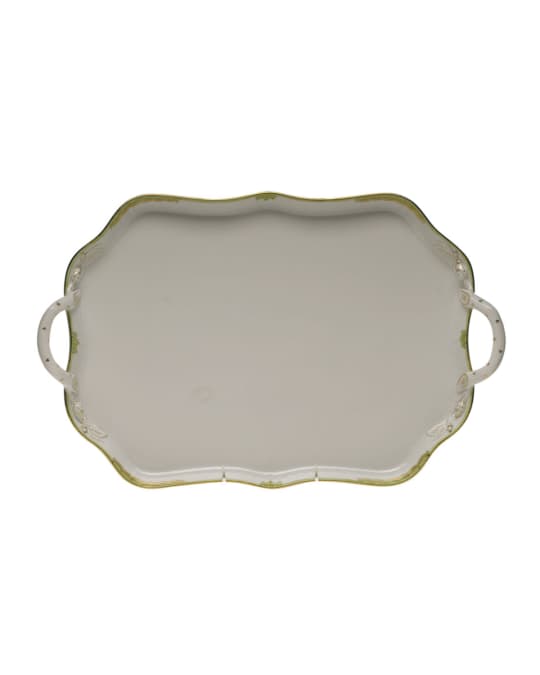 Herend Princess Victoria Green Rectangle Tray with Branch Handles ...