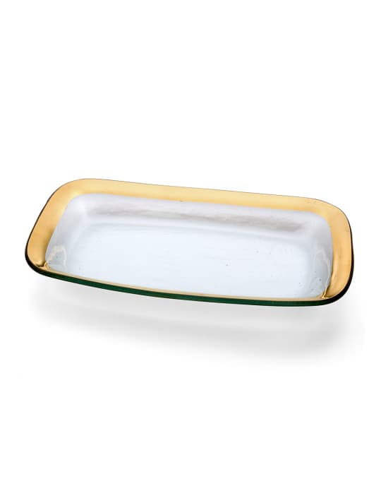 Annieglass Roman Antique Gold Rectangular Tray | Neiman Marcus