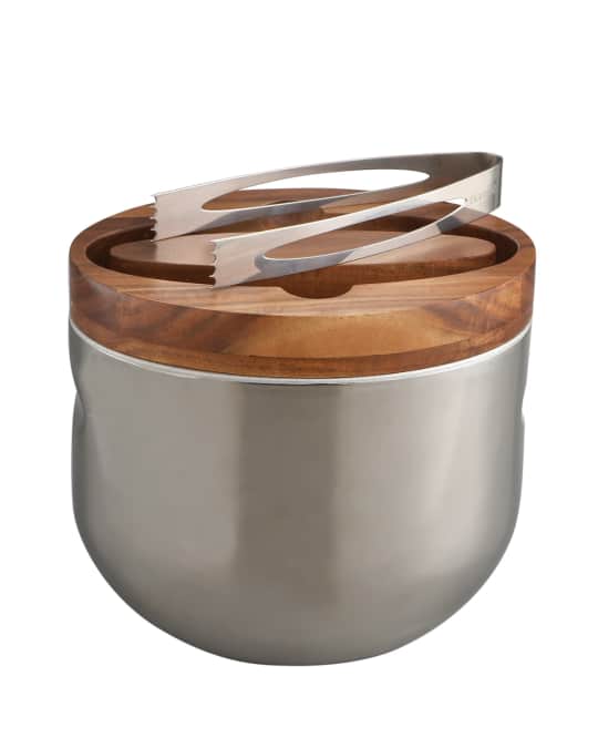 Nambe Mikko Ice Bucket with Tongs | Neiman Marcus