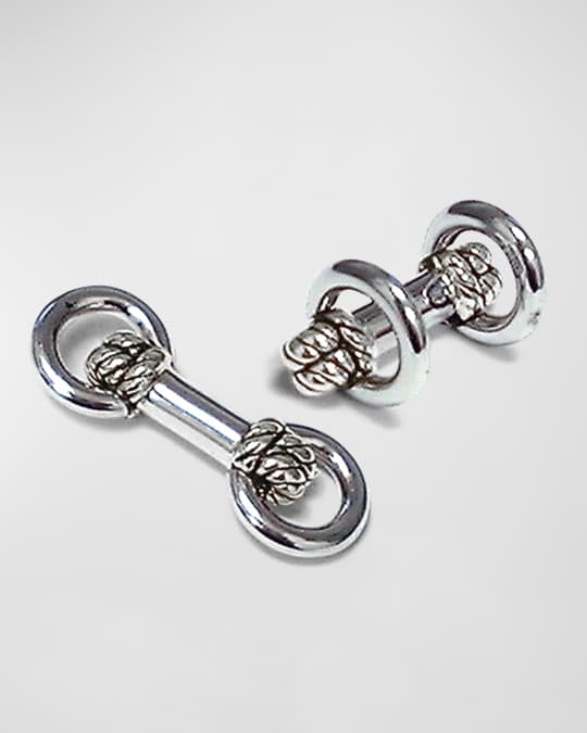 Jan Leslie Men's Rope Knot Horseshoe Flip Cufflinks | Neiman Marcus