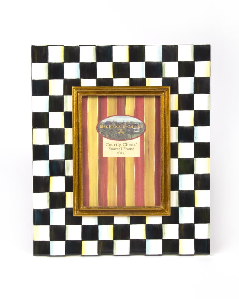 MacKenzie-Childs Courtly Check Enamel Frame, 5x7 | Neiman Marcus