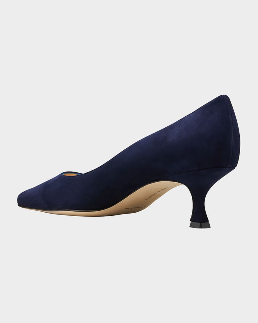 Srila Suede Low-Heel Pump | Neiman Marcus