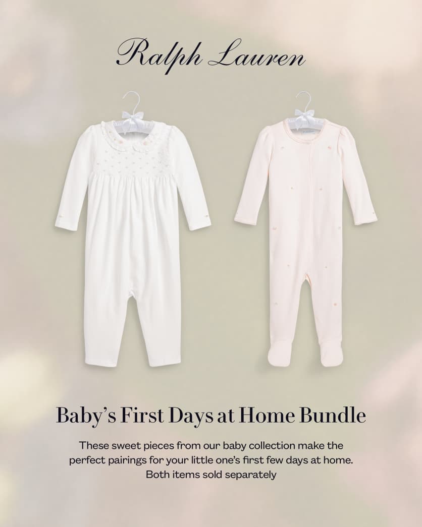 Polo Ralph Lauren Girl's Embroidered Coverall, Size 3M-12M | Neiman Marcus