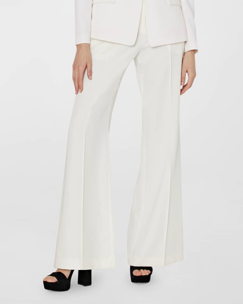 Milly Nash High-Rise Wide-Leg Cady Pants | Neiman Marcus