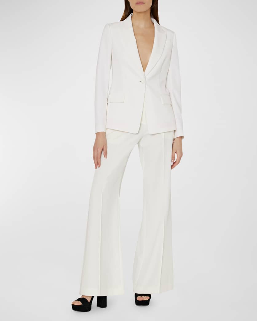 Milly Nash High-Rise Wide-Leg Cady Pants | Neiman Marcus