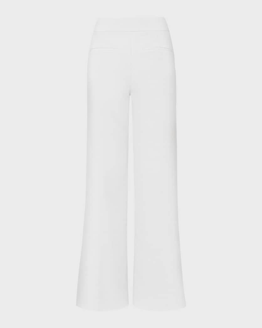 Milly Nash High-Rise Wide-Leg Cady Pants | Neiman Marcus