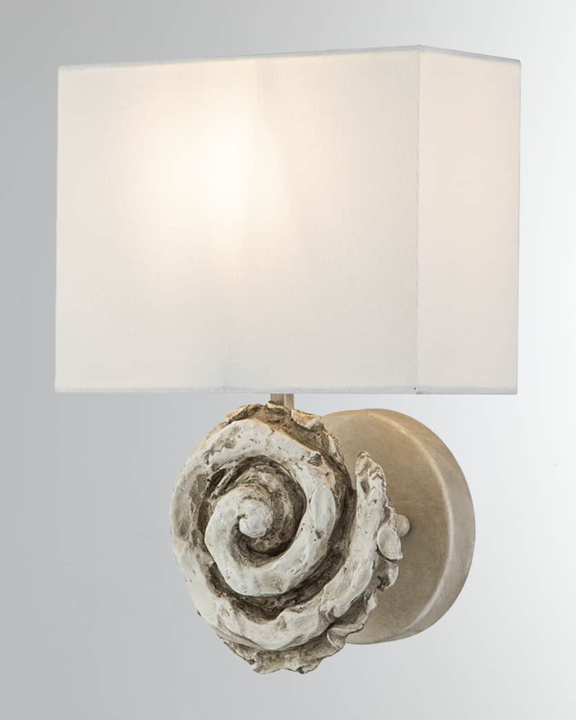 Lucas + McKearn Swirl Large Sconce in Bone | Neiman Marcus