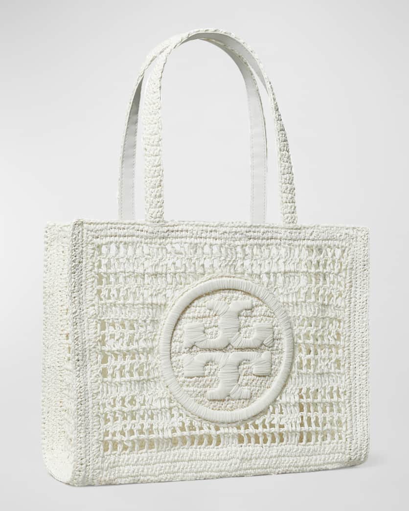 Tory Burch Ella Small Crochet Straw Tote Bag | Neiman Marcus